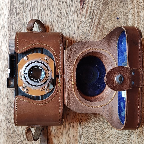 Other | Vintage Argus 5mm F45 Anastigmat Camera In Leather Case Cowhide ...
